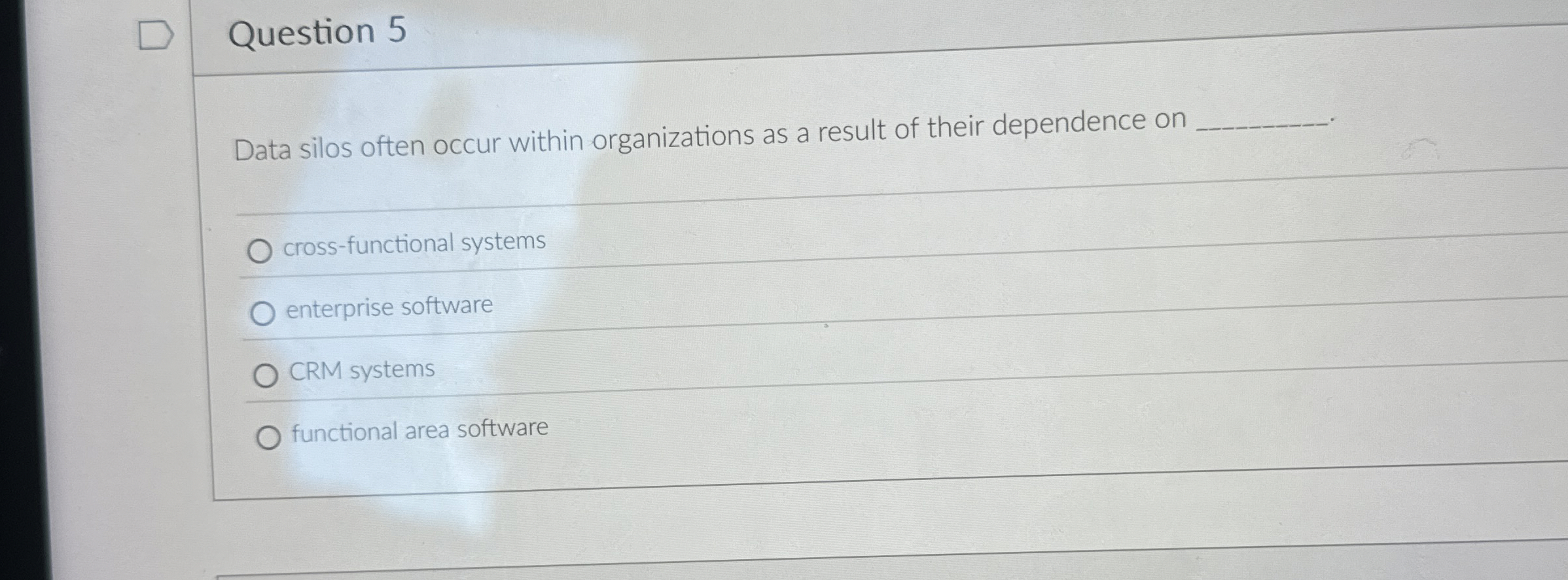 Solved Question 5Data silos often occur within organizations | Chegg.com