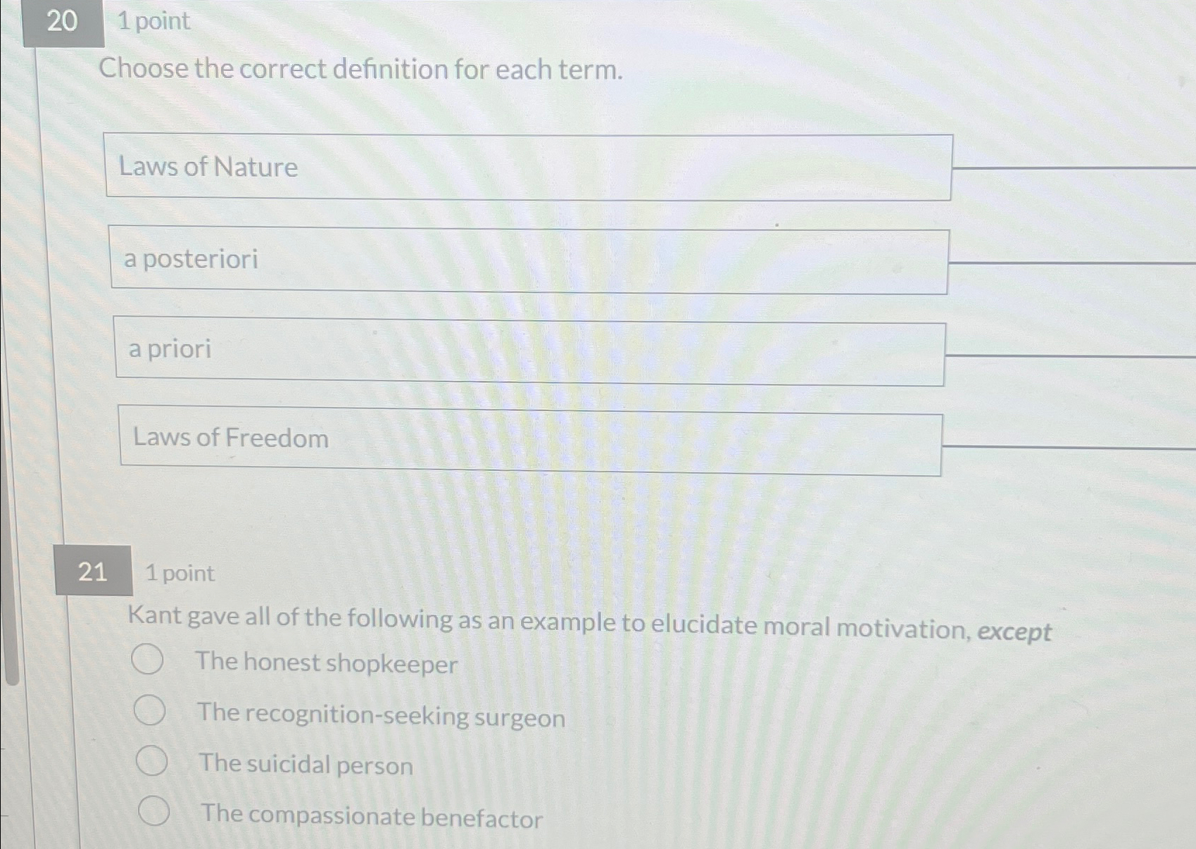 Solved 201 ﻿pointChoose the correct definition for each | Chegg.com