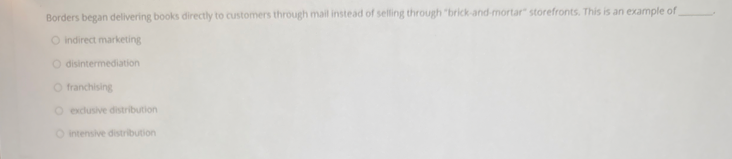 Solved Borders began delivering books directly to customers | Chegg.com