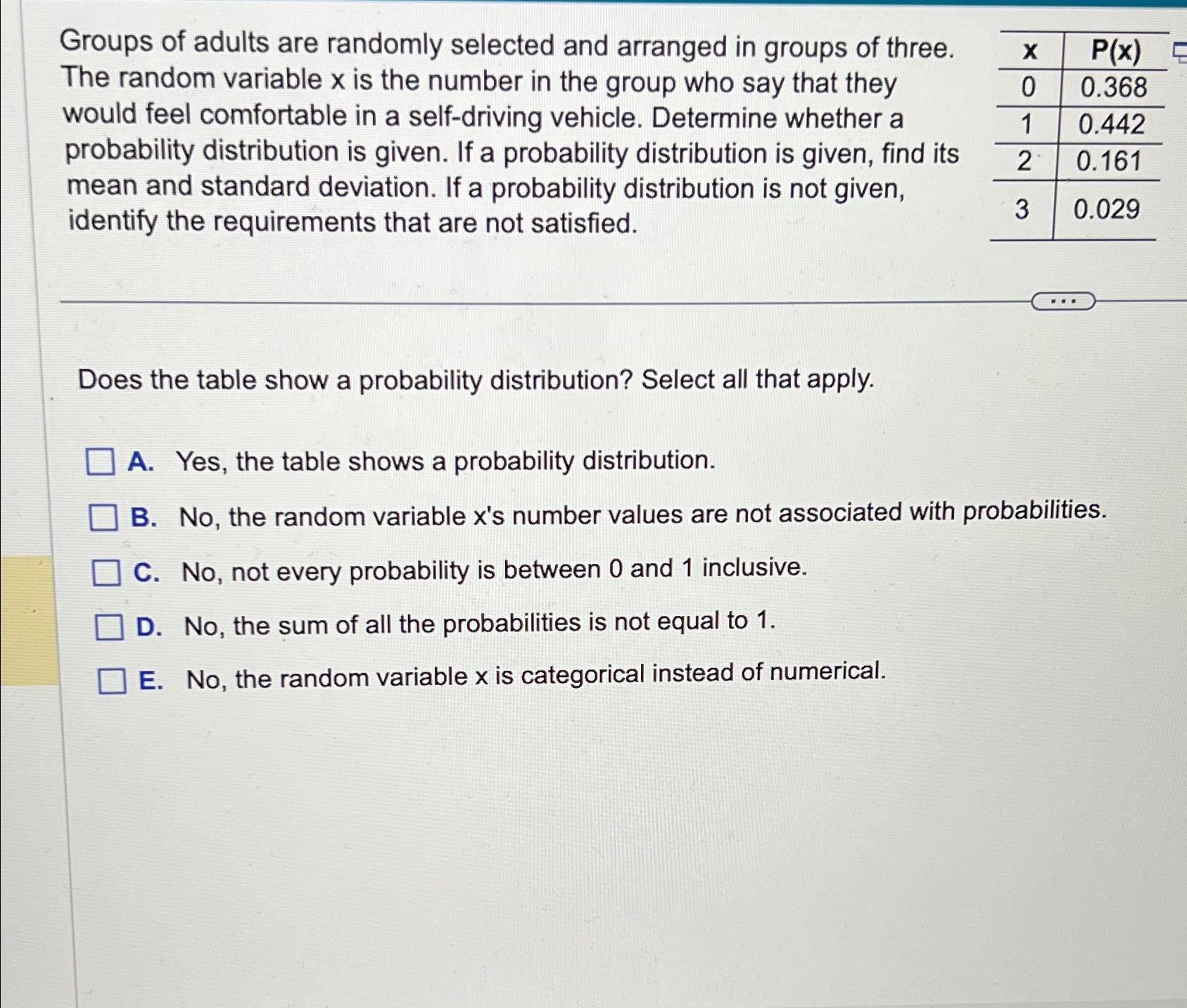 Solved Groups of adults are randomly selected and arranged | Chegg.com