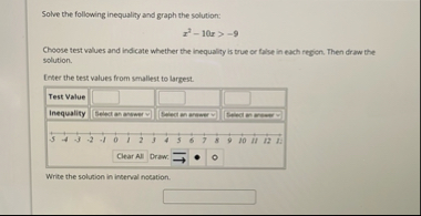 Solved Solve the following inequality and graph the | Chegg.com