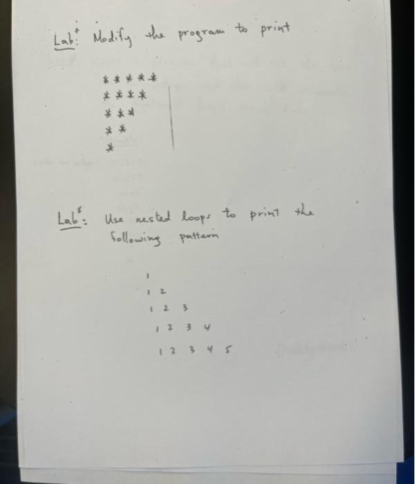 Solved Lab: Modify the program to print ∗∗∗∗∗∗∗∗∗∗∗∗∗∗∗ Lab: | Chegg.com