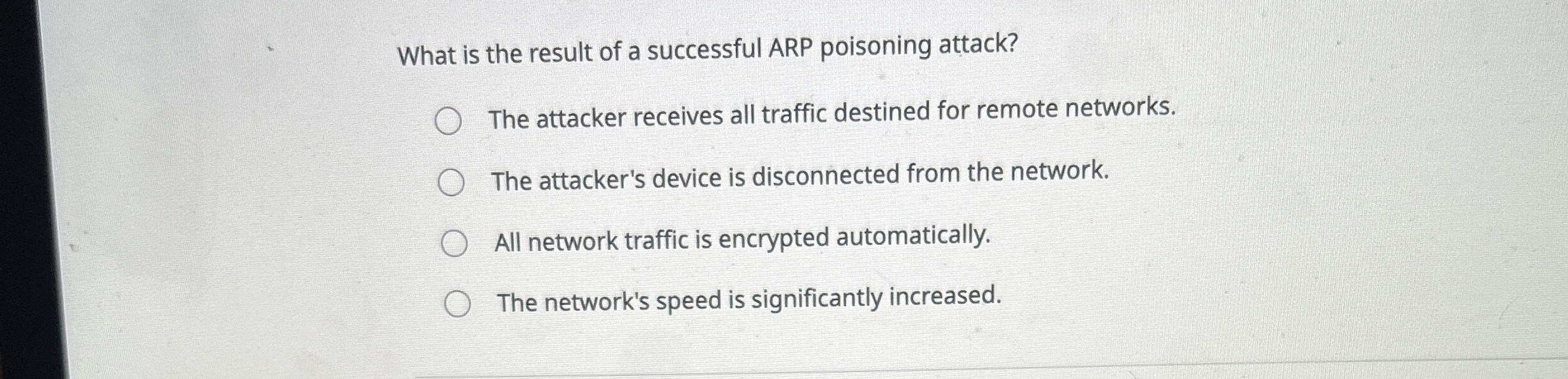 Solved What is the result of a successful ARP poisoning | Chegg.com