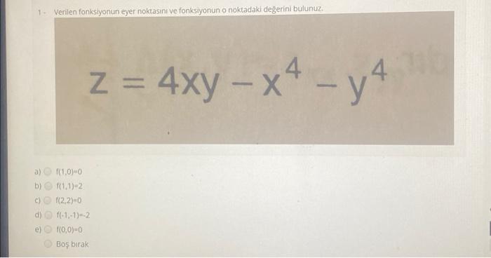 Solved z=4xy−x4−y4 | Chegg.com