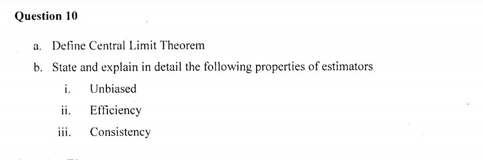 Solved a. Define Central Limit Theorem b. State and explain | Chegg.com