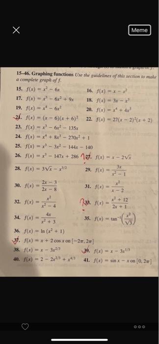 Solved 15-46. Graphing functions Use the gaidelines of thit | Chegg.com