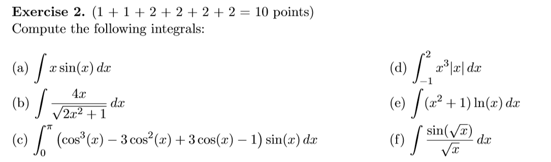 Solved Sheet 8 ﻿Tangent Plane, Integrals Exercise 2. | Chegg.com