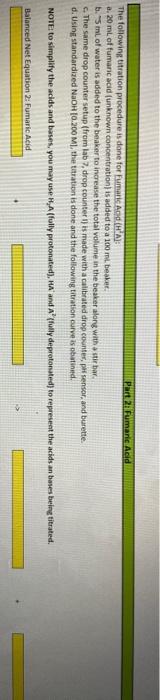 Solved Part 2 Fumaric Acid The following titration procedure | Chegg.com