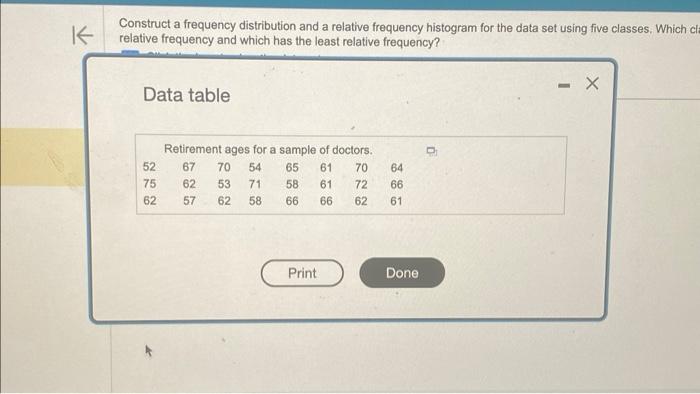 Solved Construct a frequency distribution and a relative | Chegg.com