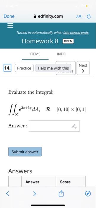 Solved Done edfinity.com AA & Turned in automatically when | Chegg.com