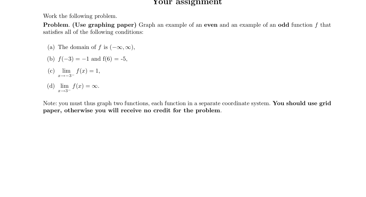 Solved Your assignmentWork the following problem.Problem. | Chegg.com