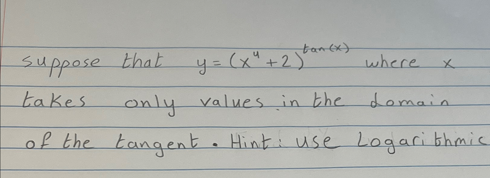 Solved suppose that y=(x4+2)tan(x) ﻿where x ﻿takes only | Chegg.com