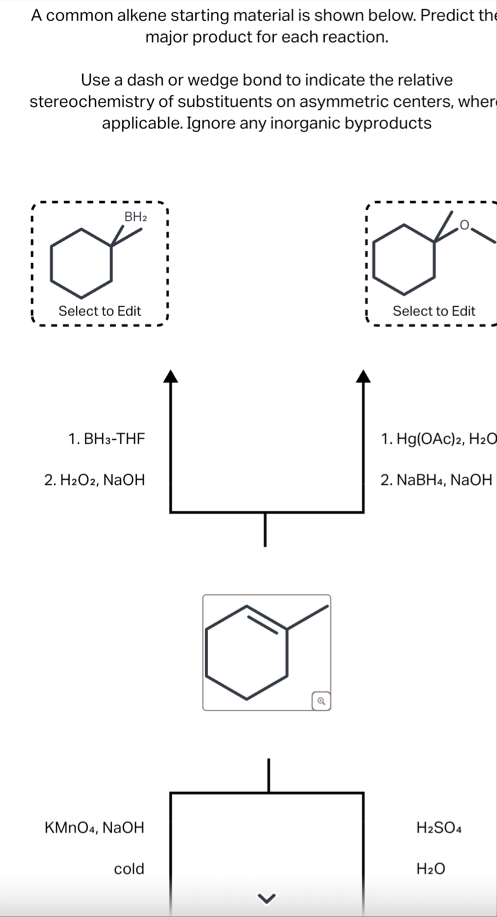 Solved A common alkene starting material is shown below. | Chegg.com