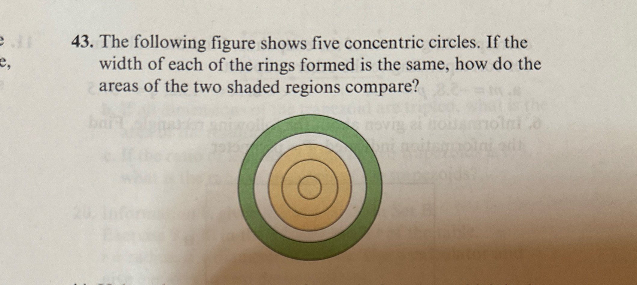 Solved The following figure shows five concentric circles. | Chegg.com
