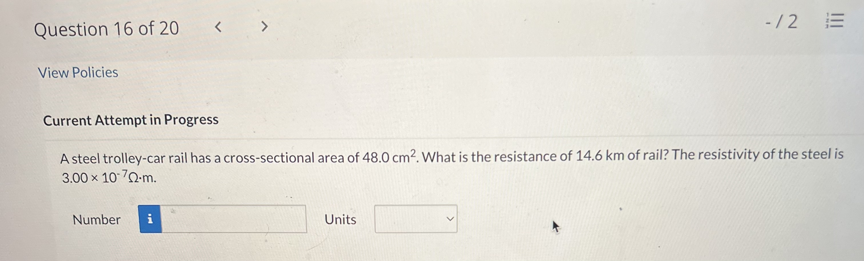 Solved Question 16 of 20-2View PoliciesCurrent Attempt in | Chegg.com Solved Question 16 of 20-2View PoliciesCurrent Attempt in | Chegg.com