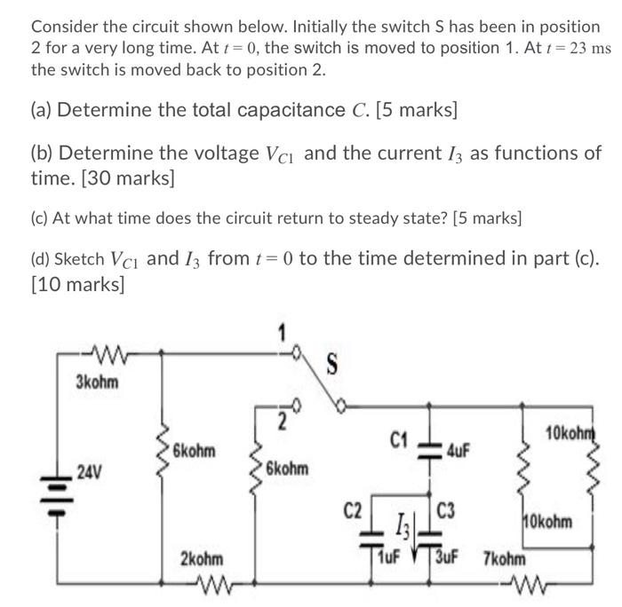 Solved Consider the circuit shown below. Initially the | Chegg.com