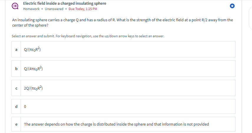 Solved Electric field inside a charged insulating | Chegg.com