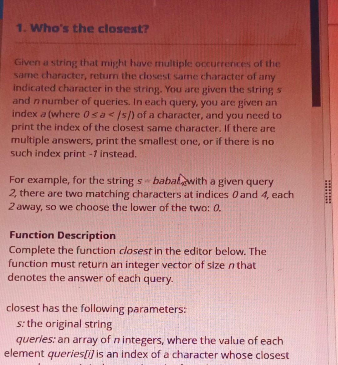 Solved Given a string that might have multiple occutrences | Chegg.com