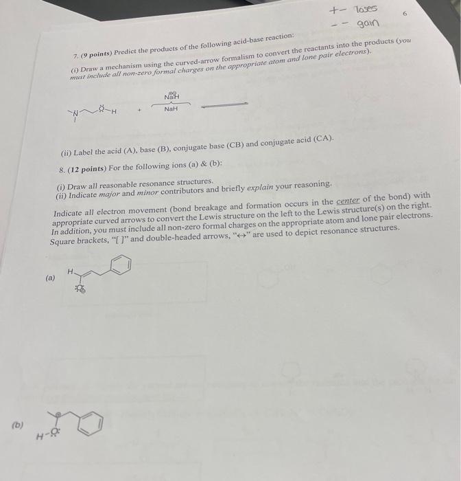 Solved 7. 9 points) Predict the products of the following | Chegg.com