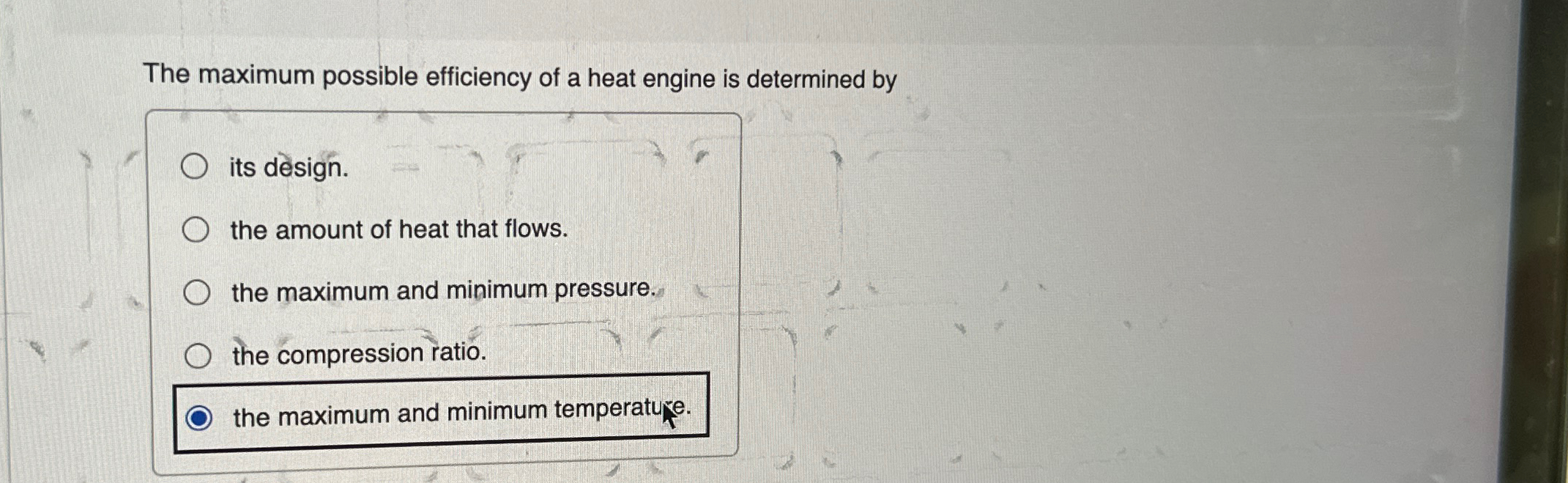 Solved The maximum possible efficiency of a heat engine is | Chegg.com