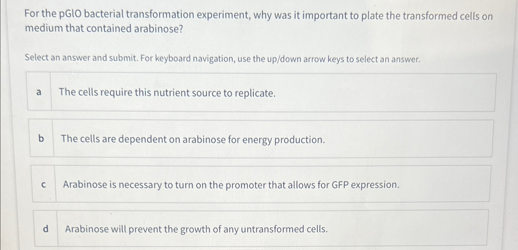 Solved For the pGIO bacterial transformation experiment, why | Chegg.com
