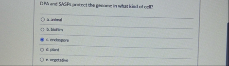 Solved DPA and SASPs protect the genome in what kind of | Chegg.com