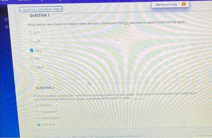 Solved Blackboard Help Question Completion Status QUESTION 1 | Chegg.com