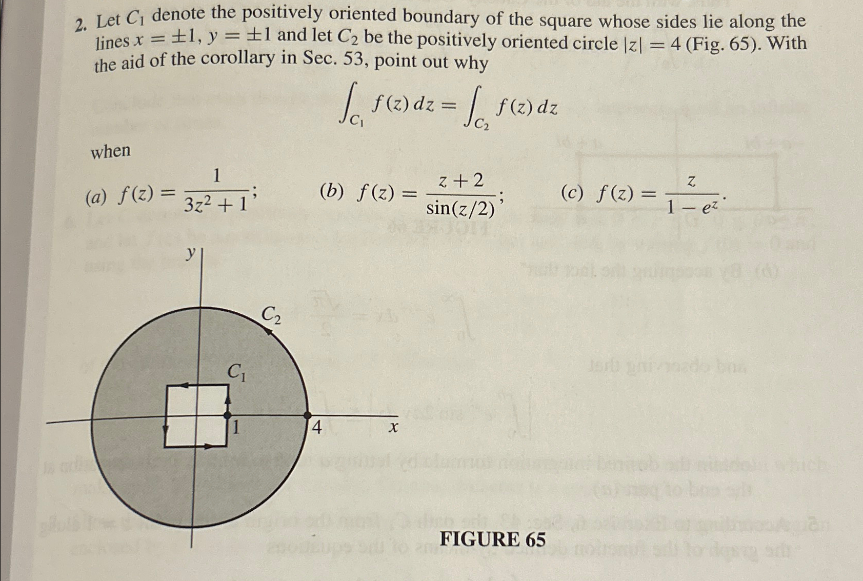 Let C1 ﻿denote the positively oriented boundary of | Chegg.com
