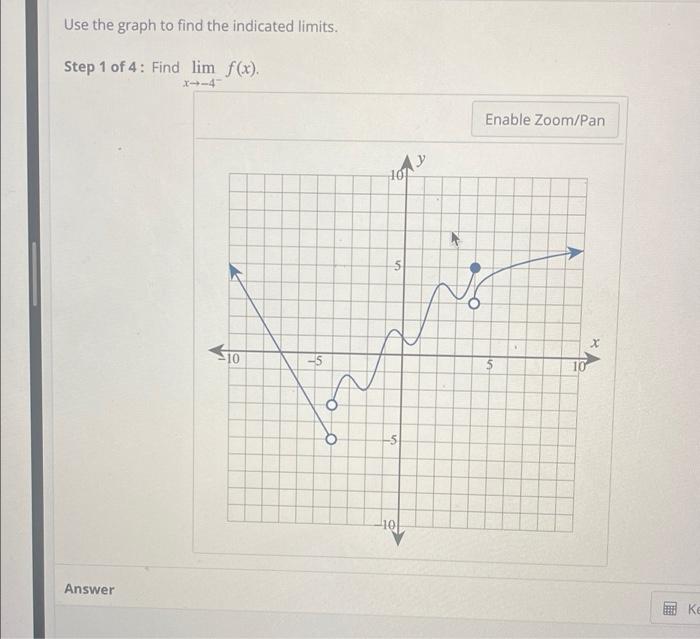 Solved Use the graph to find the indicated limits. Step 1 of | Chegg.com