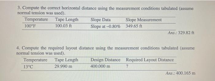 Solved 3. Compute the correct horizontal distance using the | Chegg.com