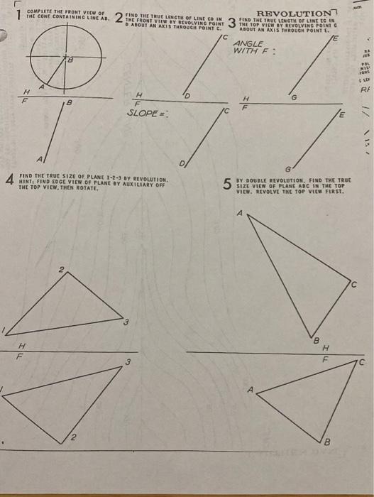 Solved FIND THE TRUE LENGTH OF LINE CO IN THE FRONT VIEW BY | Chegg.com