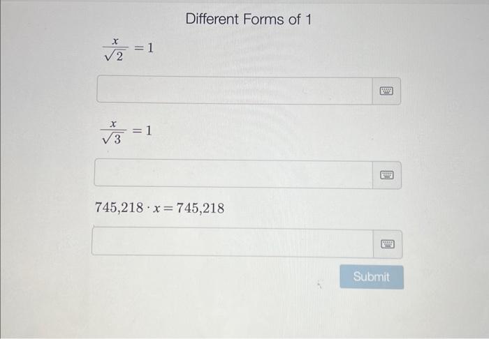 Solved Different Forms of 1 5x=1 −3x=1 ax=1Different Forms | Chegg.com