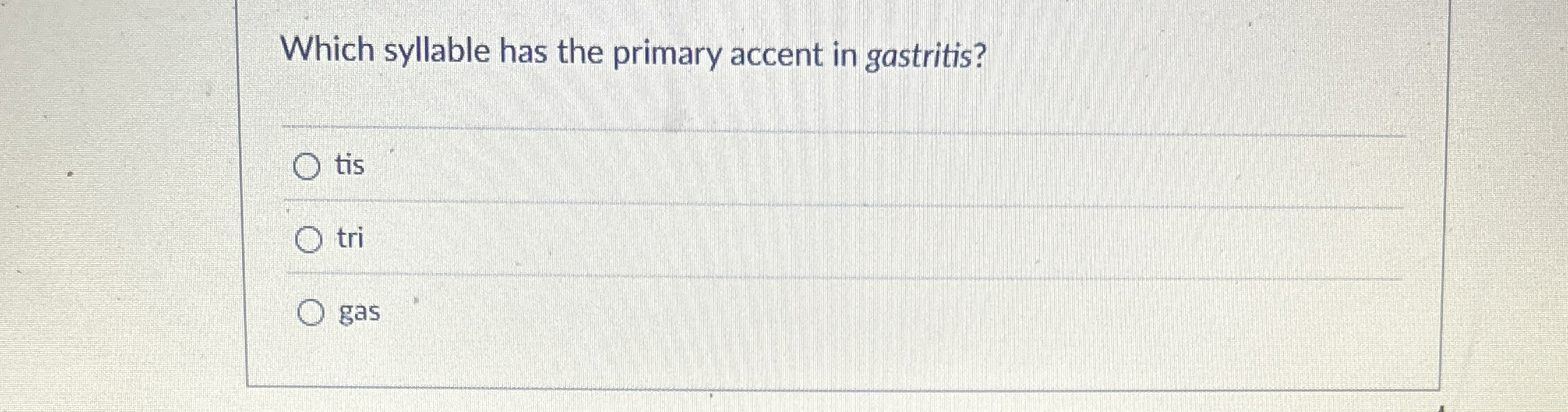 Solved Which syllable has the primary accent in | Chegg.com