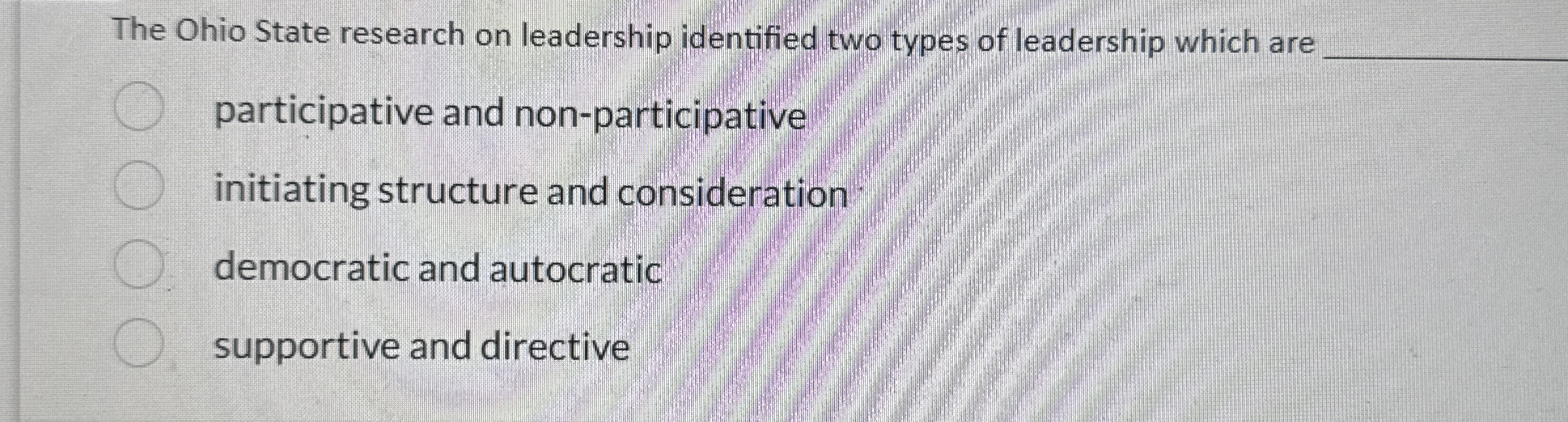 Solved The Ohio State research on leadership identified two | Chegg.com