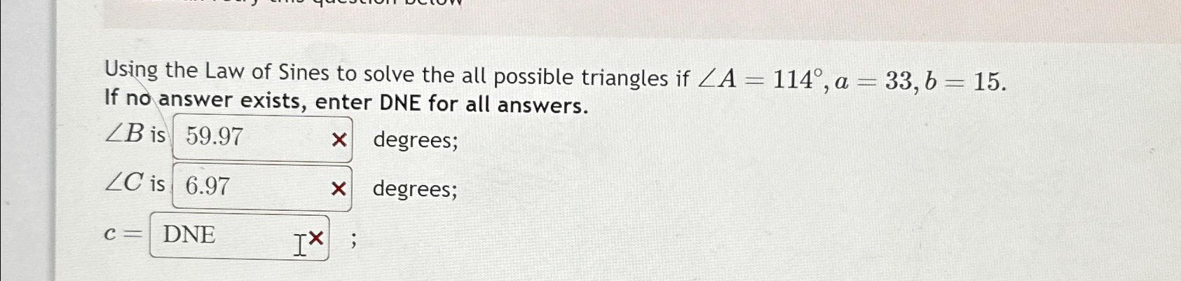 Solved Using the Law of Sines to solve the all possible | Chegg.com