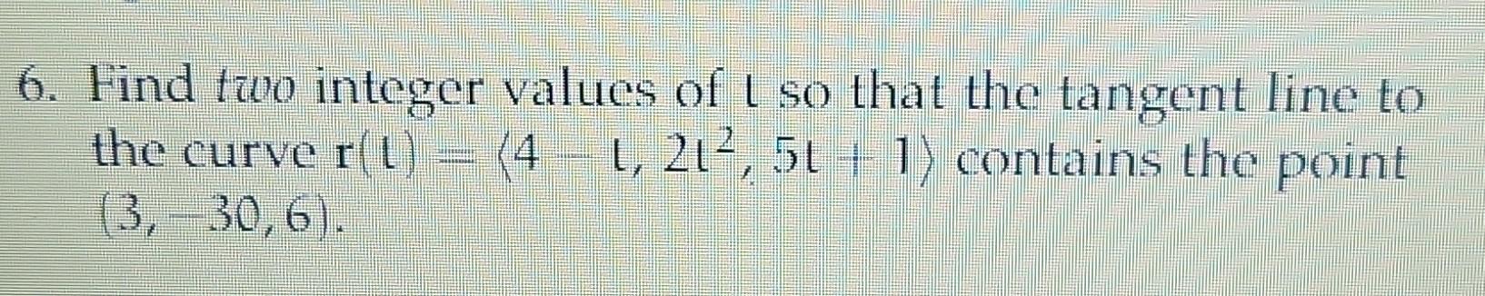 6. Find two integer values of t so that the tangent | Chegg.com