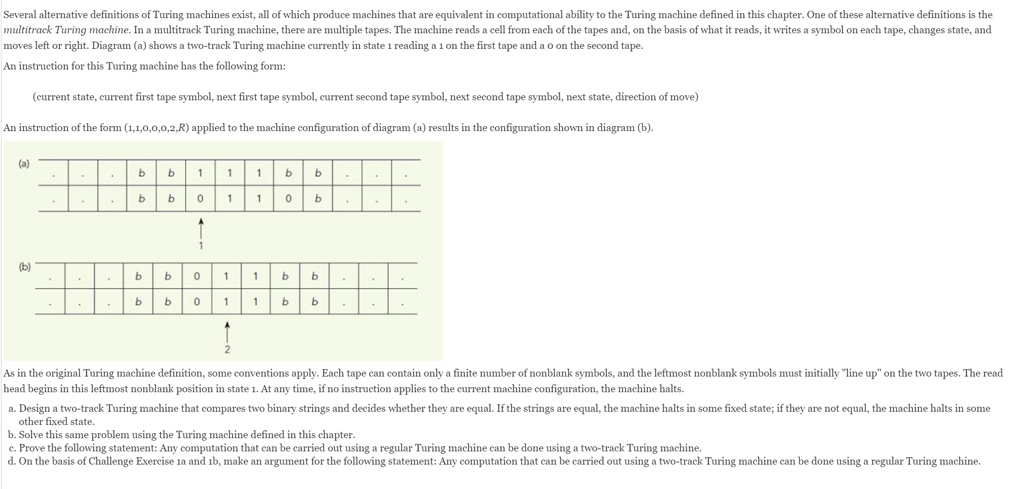 Solved As in the original Turing machine definition, some | Chegg.com