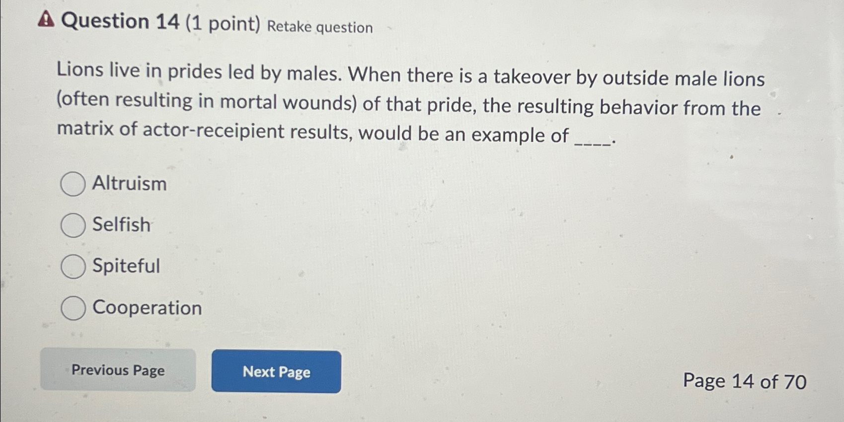 Solved A Question 14 (1 point) Retake questionLions live | Chegg.com Solved A Question 14 (1 point) Retake questionLions live | Chegg.com