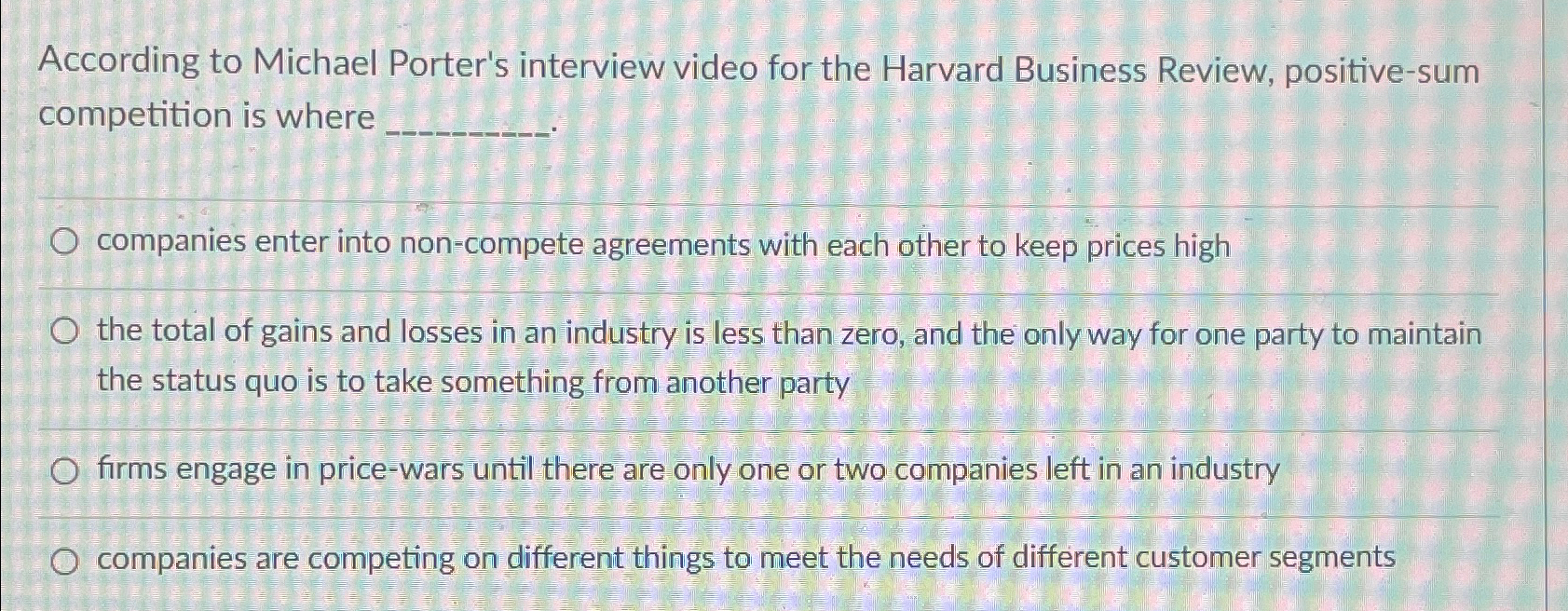 Solved According to Michael Porter's interview video for the | Chegg.com