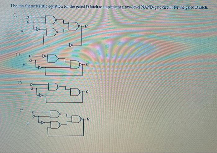 Solved Use the characteristic equation for the gated D latch | Chegg.com