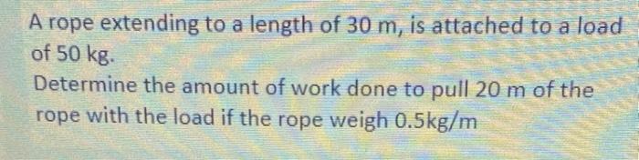 Solved A rope extending to a length of 30 m, is attached to | Chegg.com