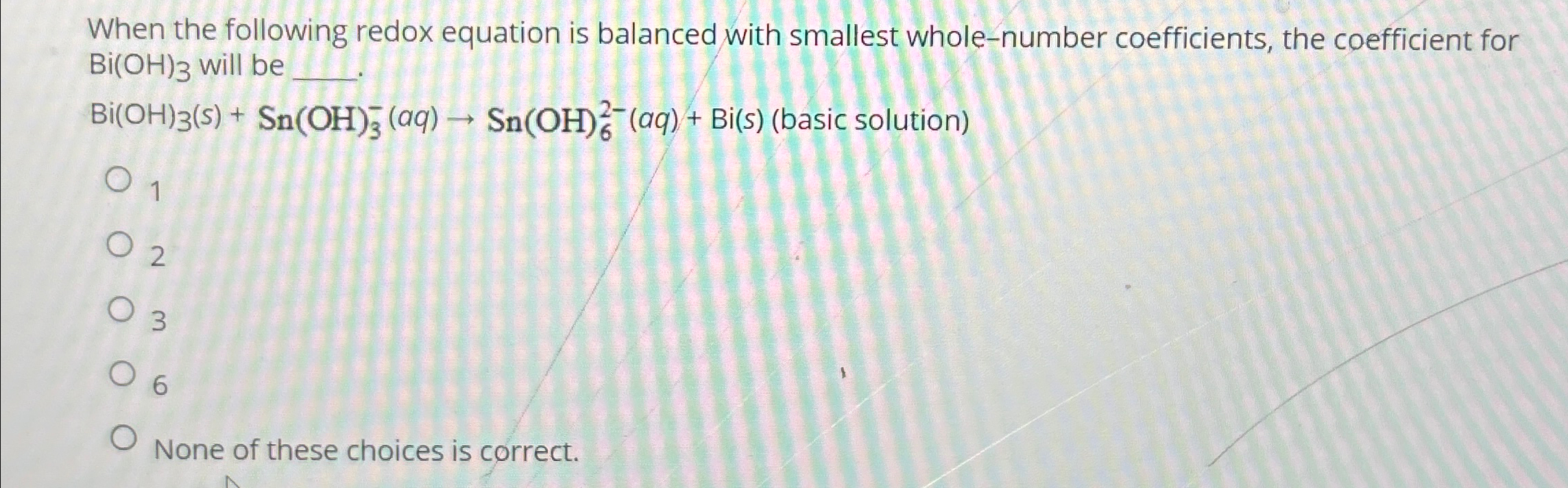 Solved When the following redox equation is balanced with | Chegg.com