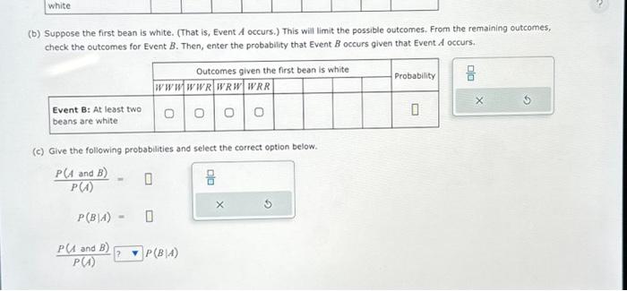 Three beans are selected from a large jar containing | Chegg.com
