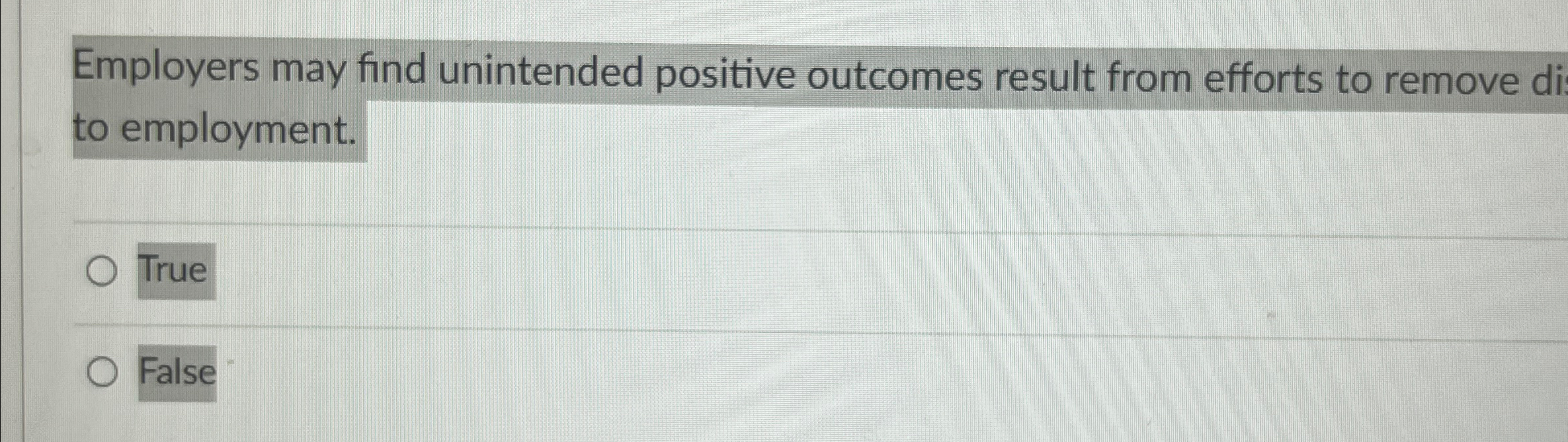 Solved Employers may find unintended positive outcomes | Chegg.com