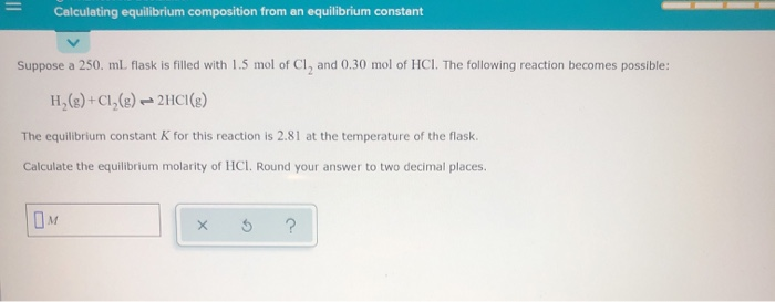 Solved Calculating equilibrium composition from an | Chegg.com