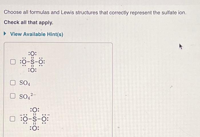 Solved Choose all formulas and Lewis structures that | Chegg.com