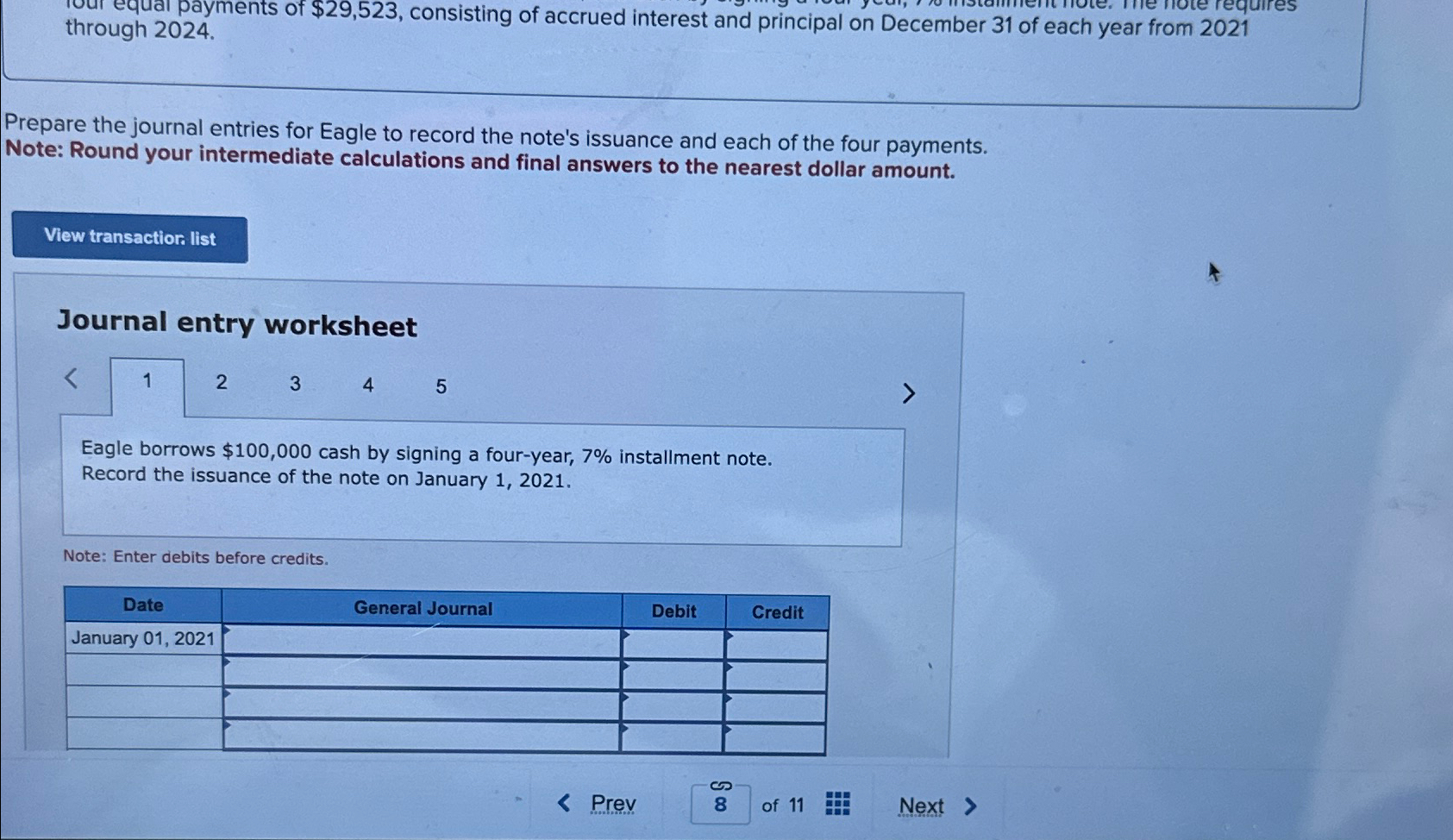 Solved through 2024.Prepare the journal entries for Eagle to | Chegg.com