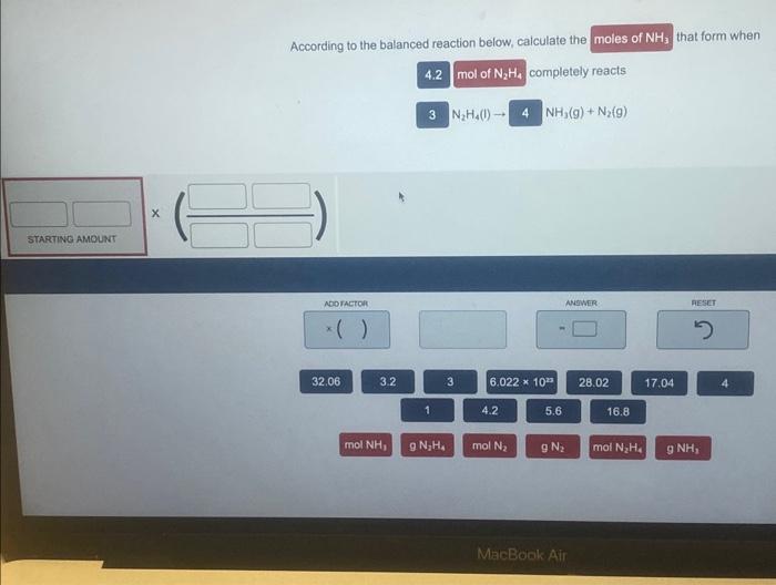 Solved According to the balanced reaction below, calculate | Chegg.com