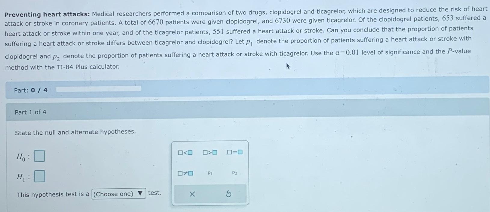 Solved Preventing heart attacks: Medical researchers | Chegg.com