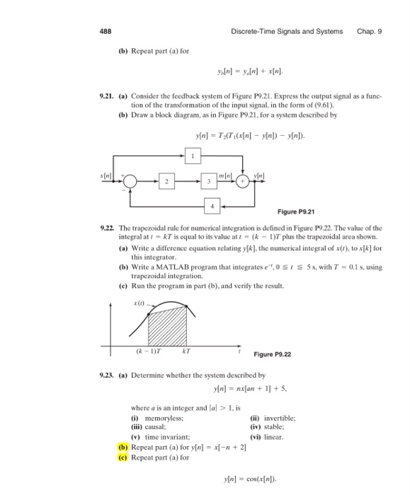 Solved 488 Discrete-Time Signals and Systems Chap. 9 (b) | Chegg.com